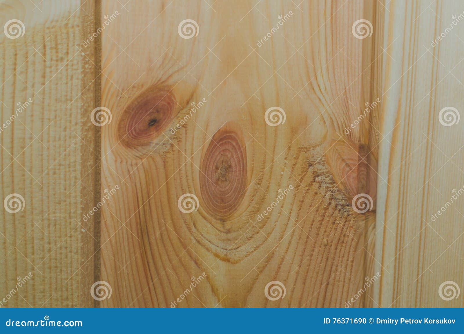 Board with Three Knots and a Wavy Structure Stock Photo - Image of ...