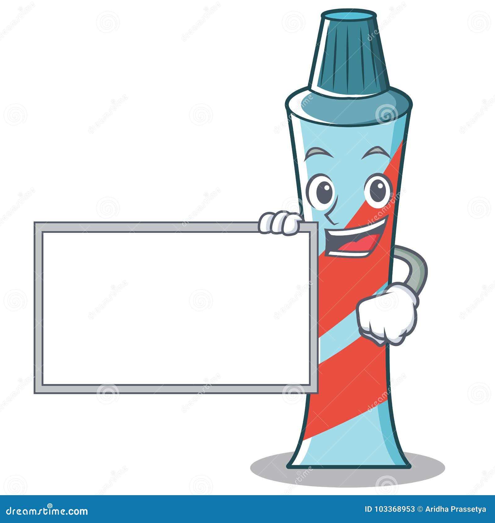 With Board Toothpaste Character Cartoon Style Stock Vector ...