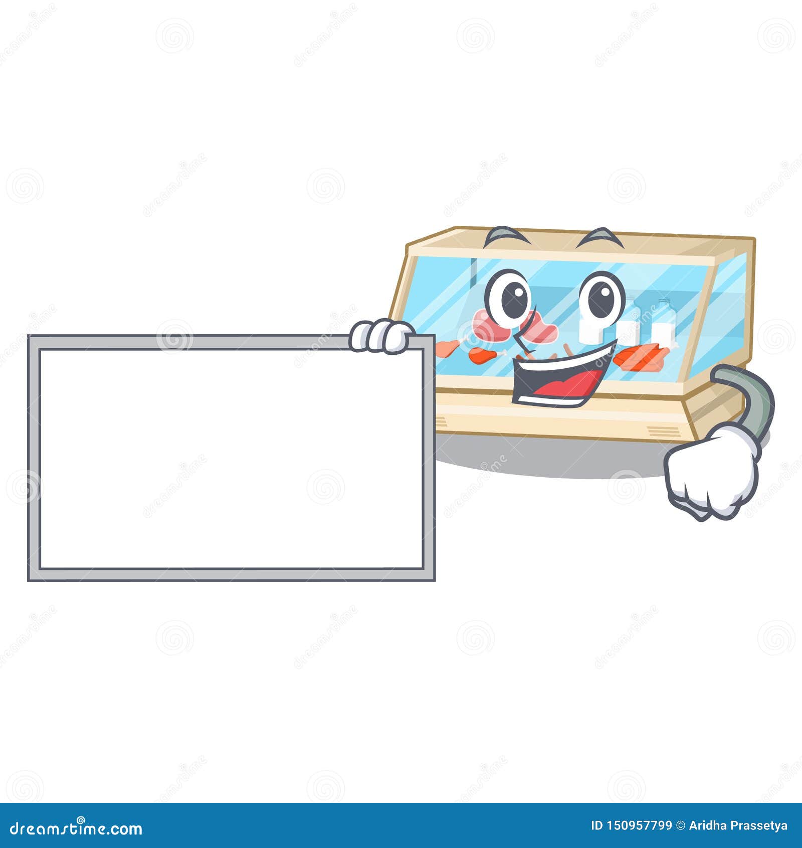 With Board Trade Counter in the Mascot Shape Stock Vector ...