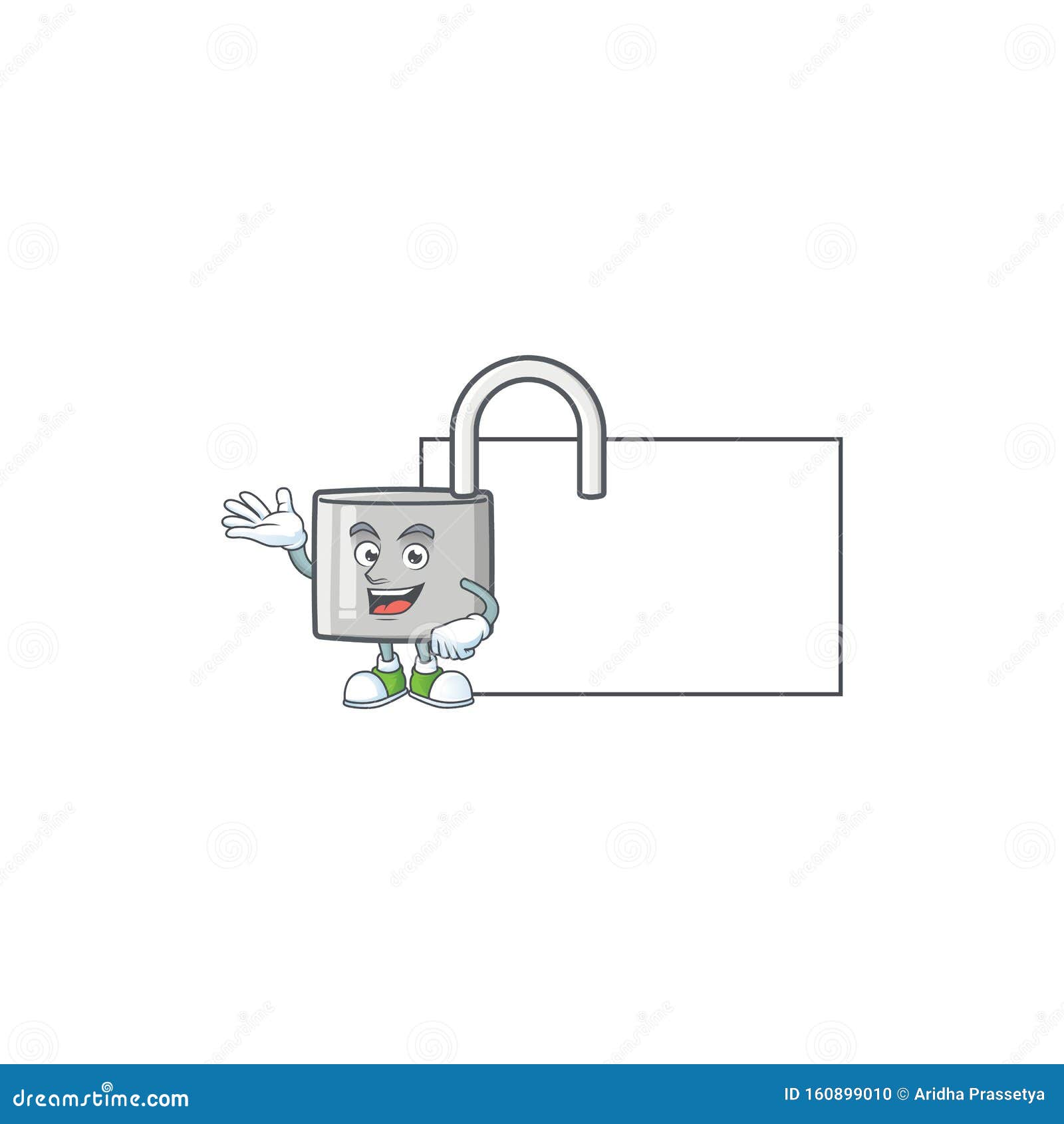 With Board Unlock Key with Cartoon Character Design Stock Vector ...