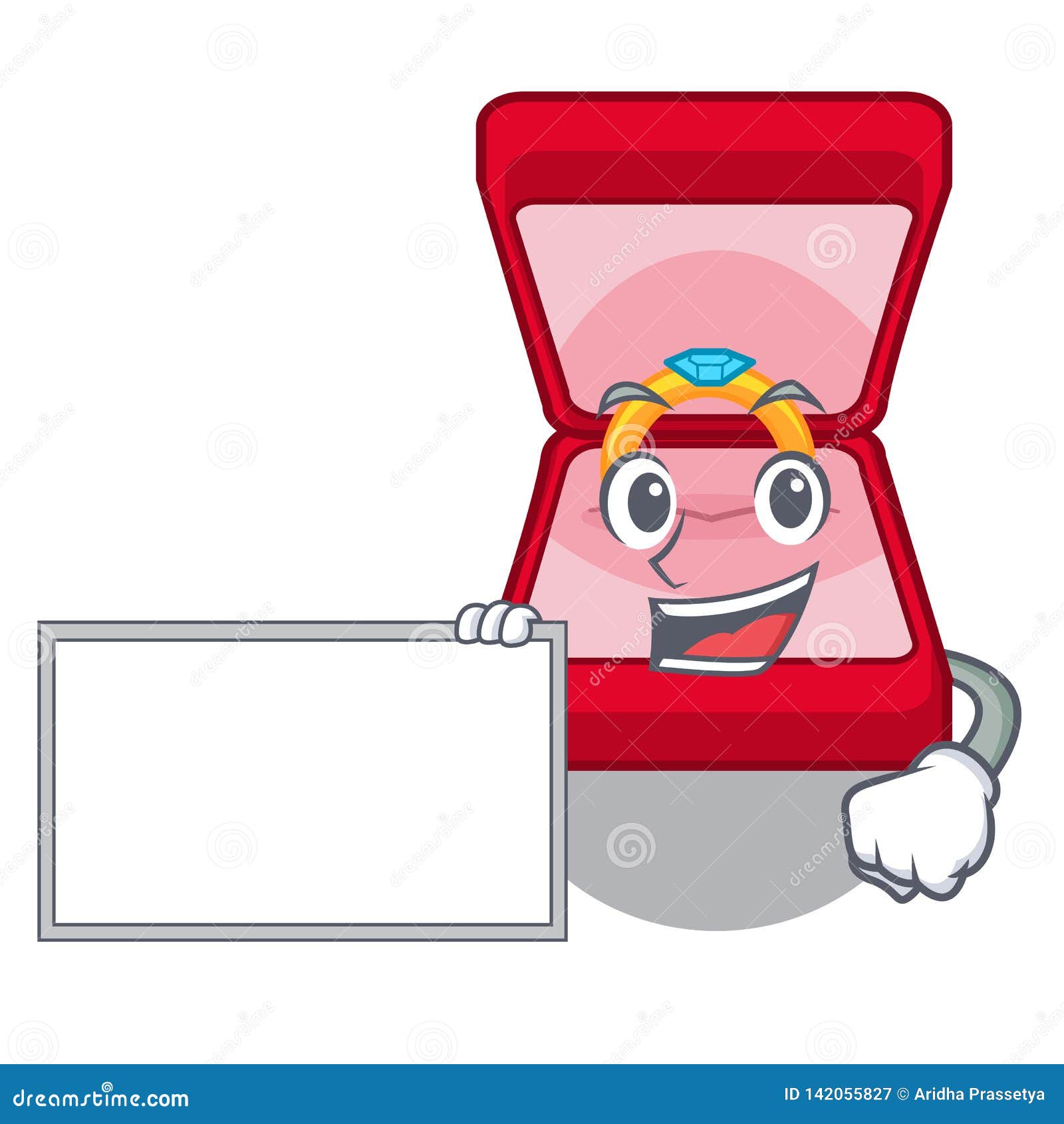 With Board Wedding Ring Box in Cartoon Shape Stock Vector ...