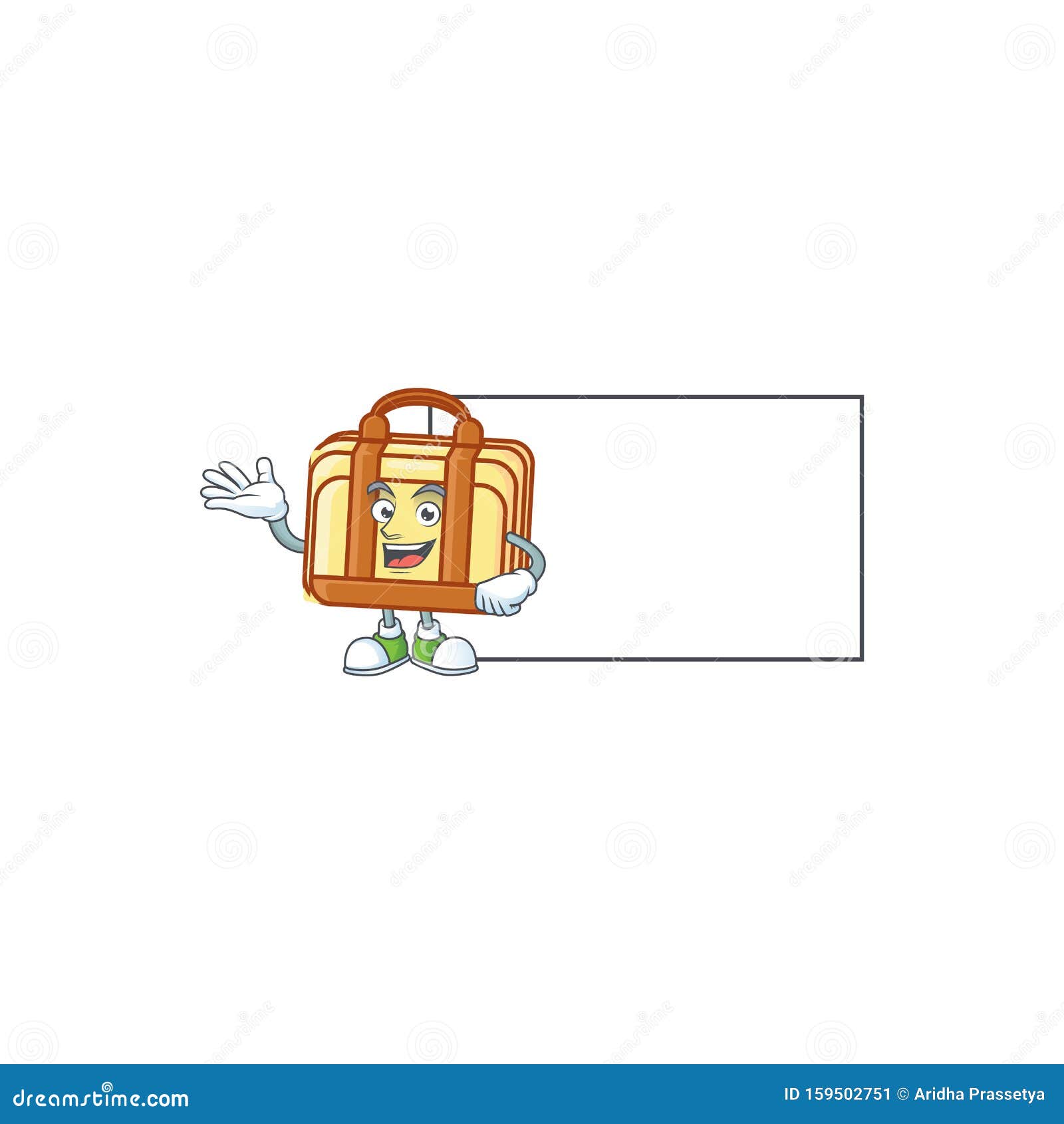 With Board Work Suitcase Cartoon for Materials Work Stock Vector ...
