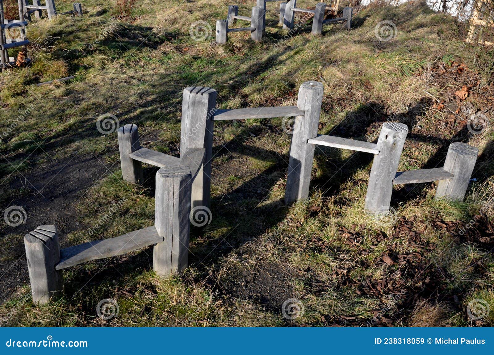 Boarded Obstacles and Metal Steps To Overcome the Obstruction of the ...