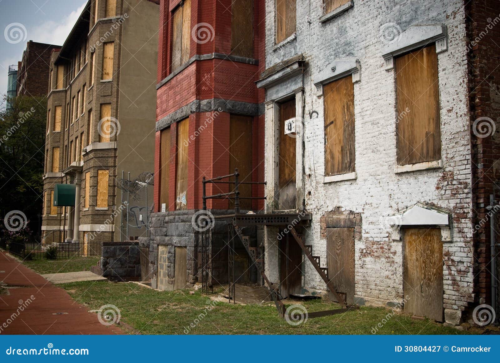 Boarded Up Abandoned Homes stock image. Image of abandoned - 30804427