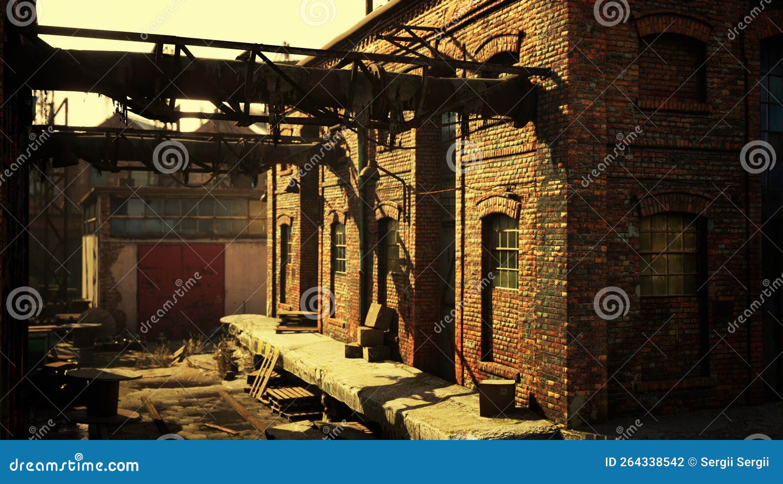 Boarded Up Abandoned Industrial Buildings Stock Photo - Image of ...