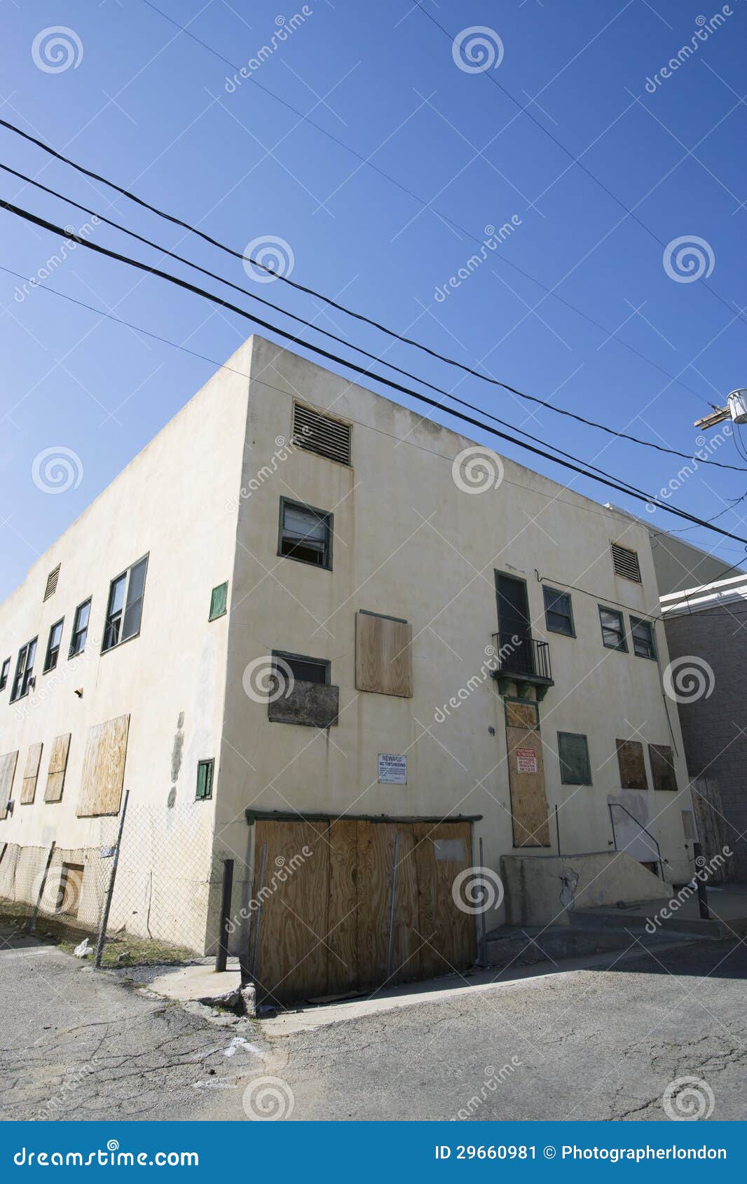 Boarded Up Apartment Building Stock Image - Image of boarded ...