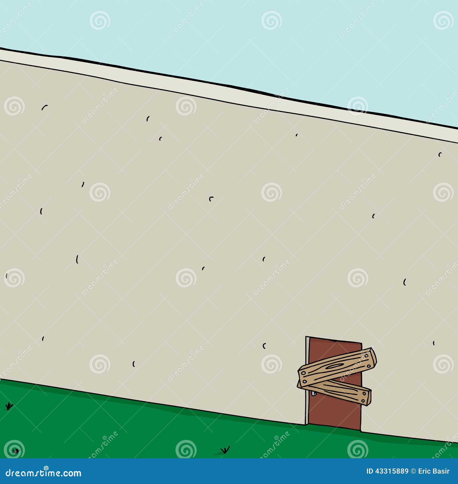 Boarded Up Door in Wall stock vector. Illustration of difficult - 43315889