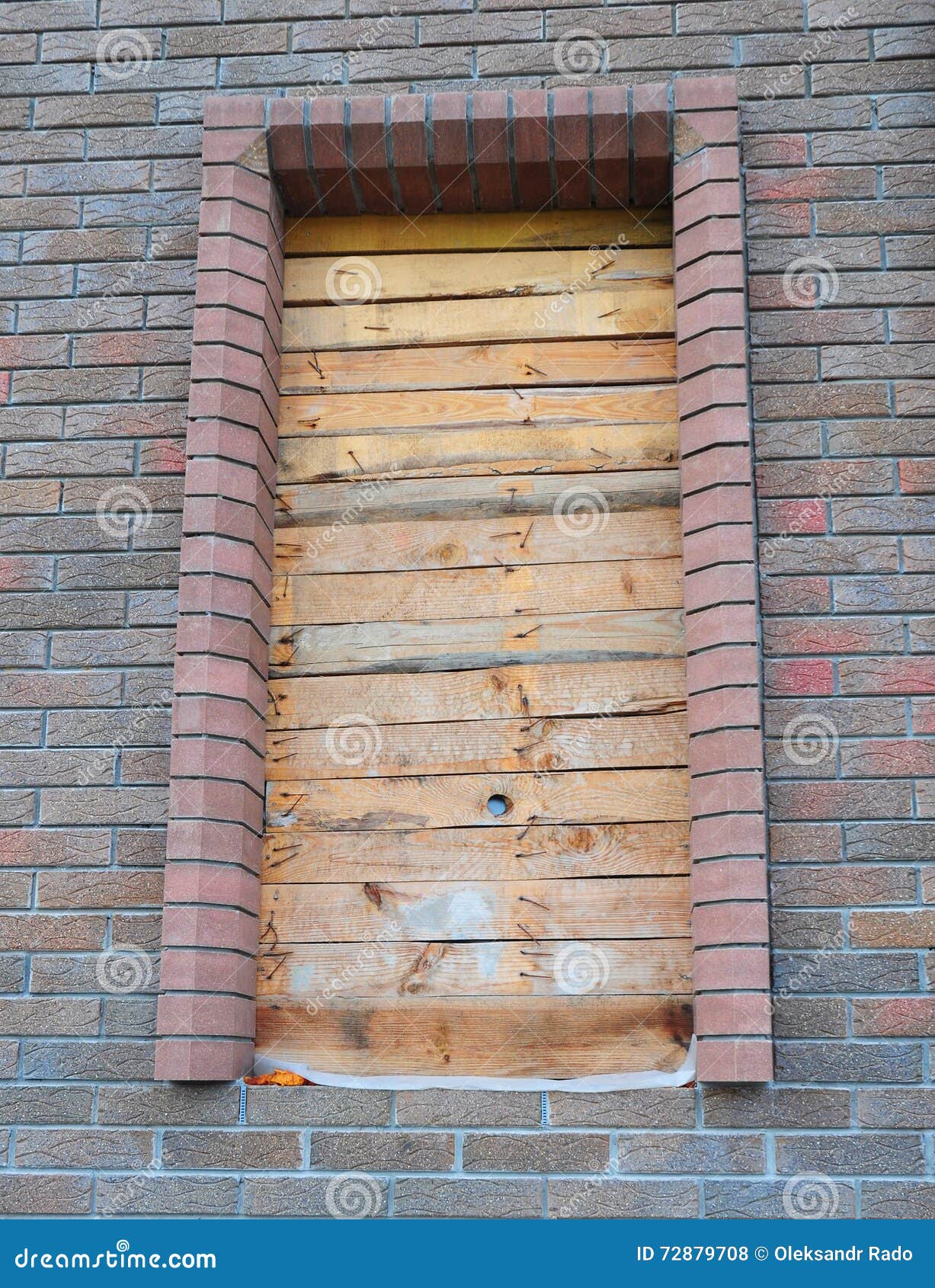 Boarded Up Home Window Frame Under Construction Stock Photo - Image of ...