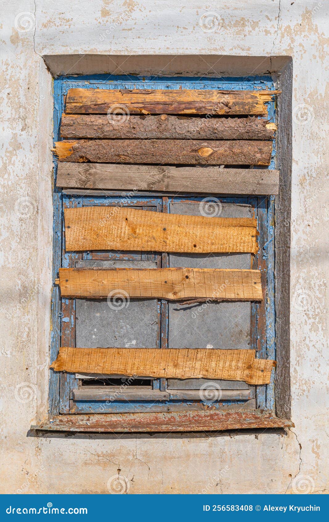 Boarded Up Window of an Old Building Stock Photo - Image of exterior ...