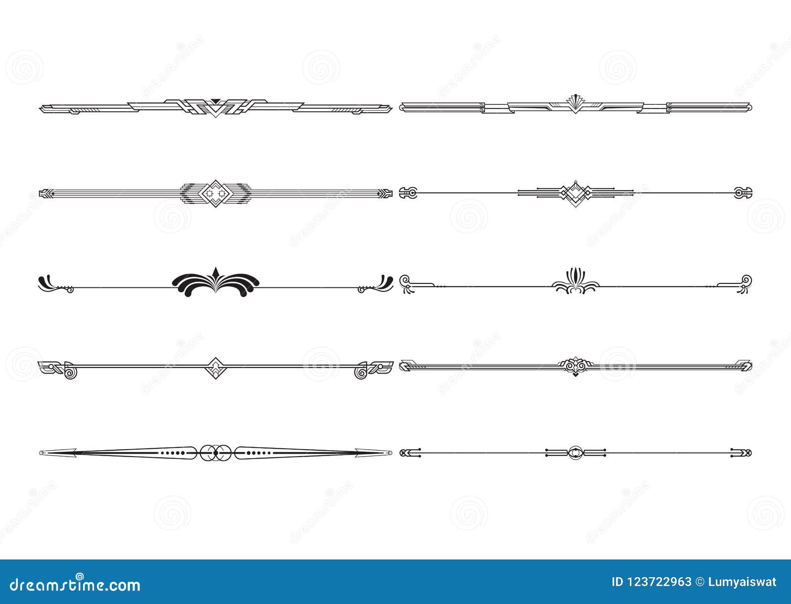 Boarders and Dividers Decorative Set Stock Vector - Illustration of ...