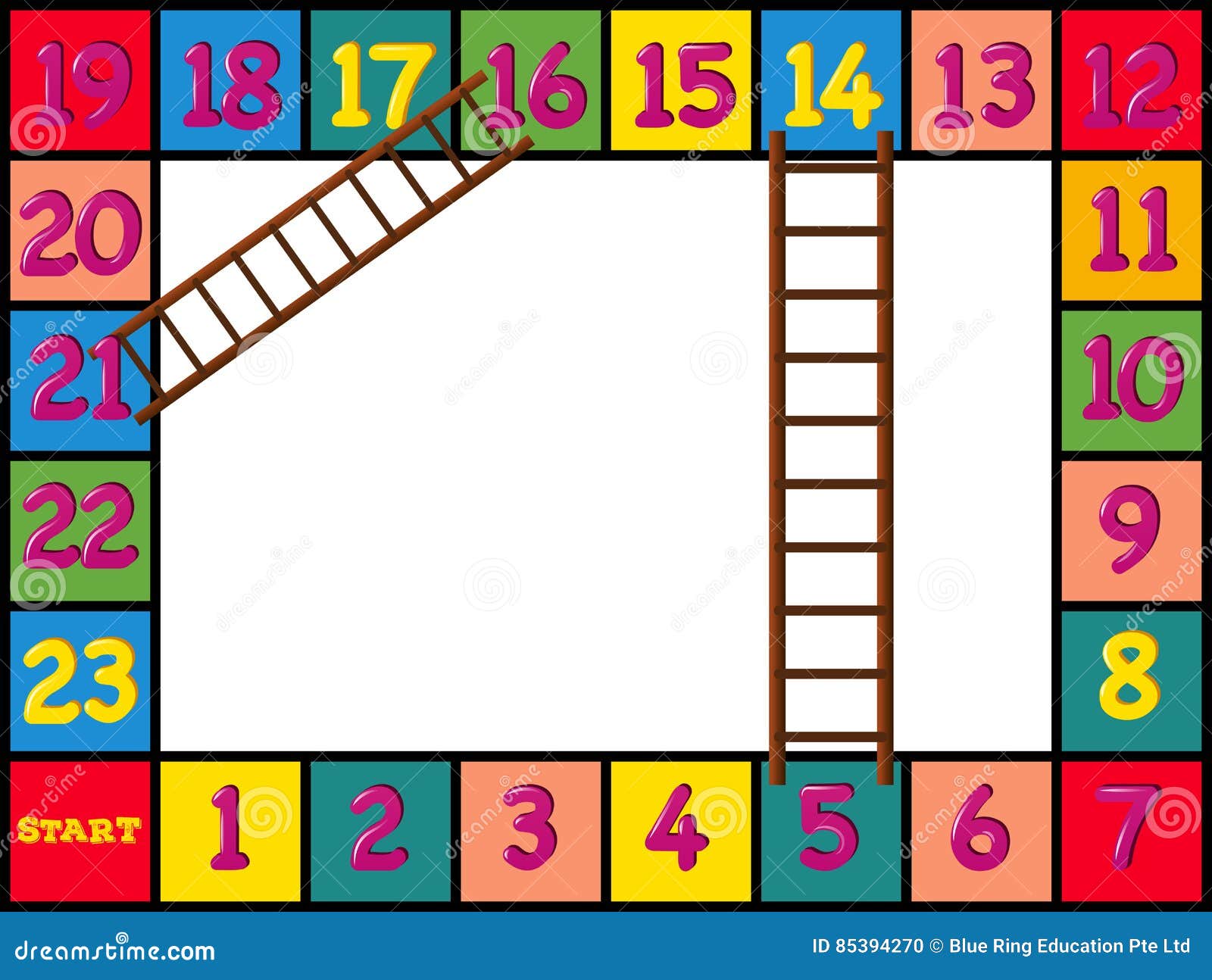 Boardgame Design with Colorful Blocks and Ladders Stock Vector ...