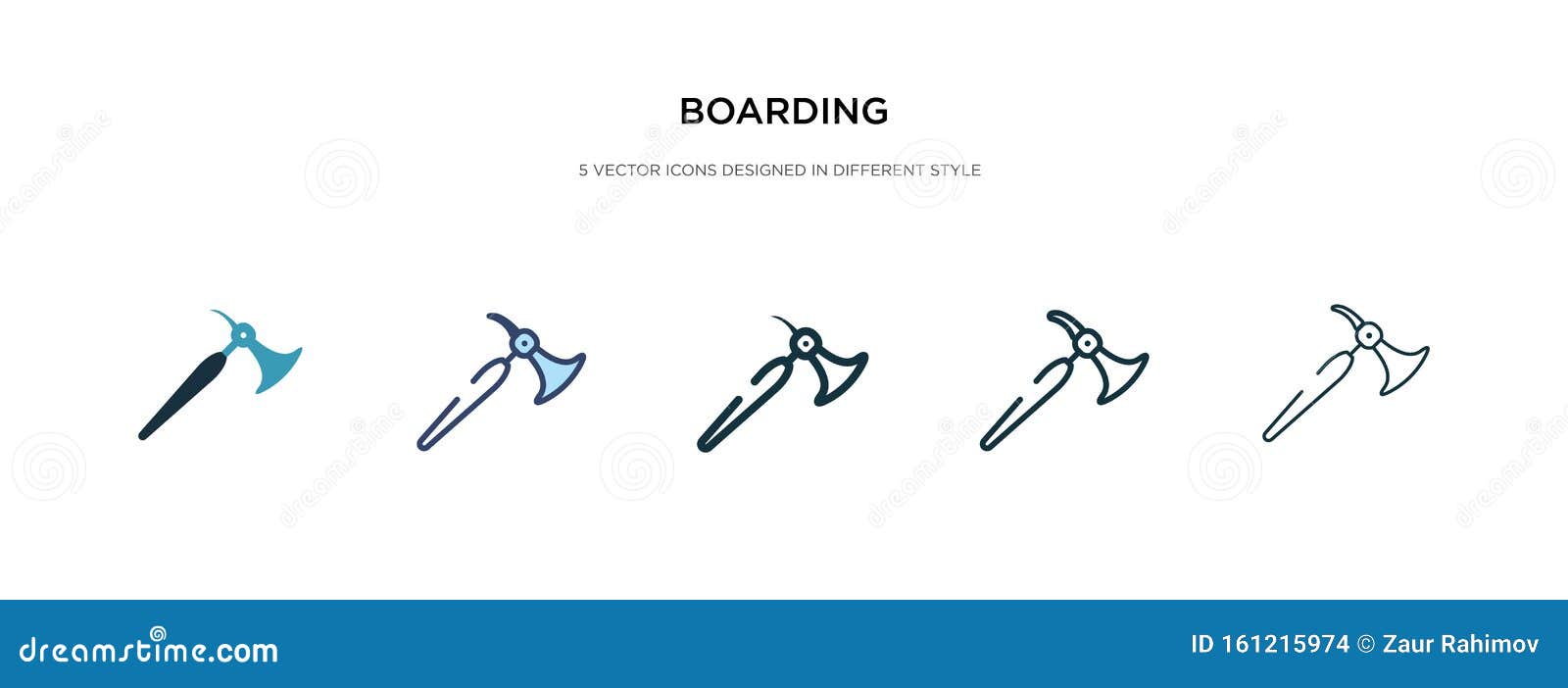 Boarding Icon in Different Style Vector Illustration. Two Colored and ...