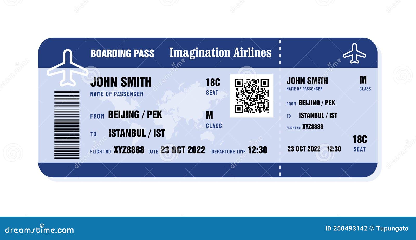 Boarding Pass Airline Ticket Stock Vector - Illustration of aircraft ...