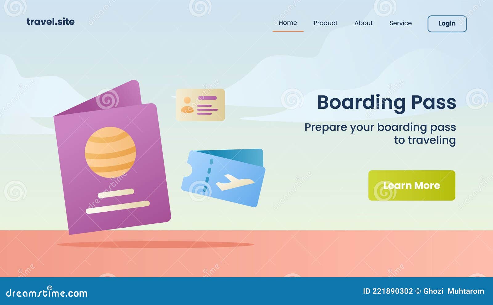 Boarding Pass Campaign for Web Website Home Homepage Landing Page ...
