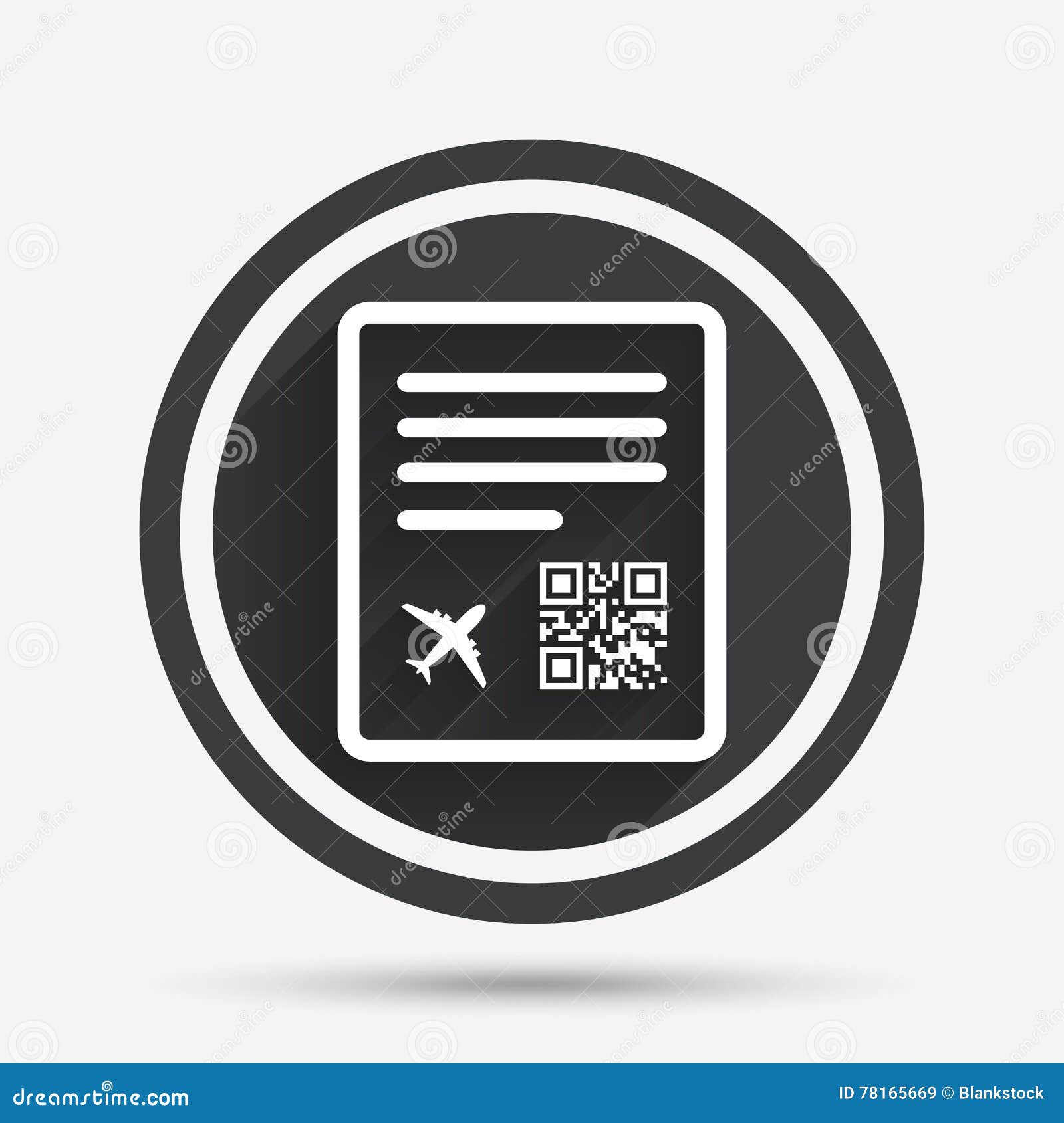 Boarding Pass Flight Sign Icon. Airport Ticket. Stock Vector ...