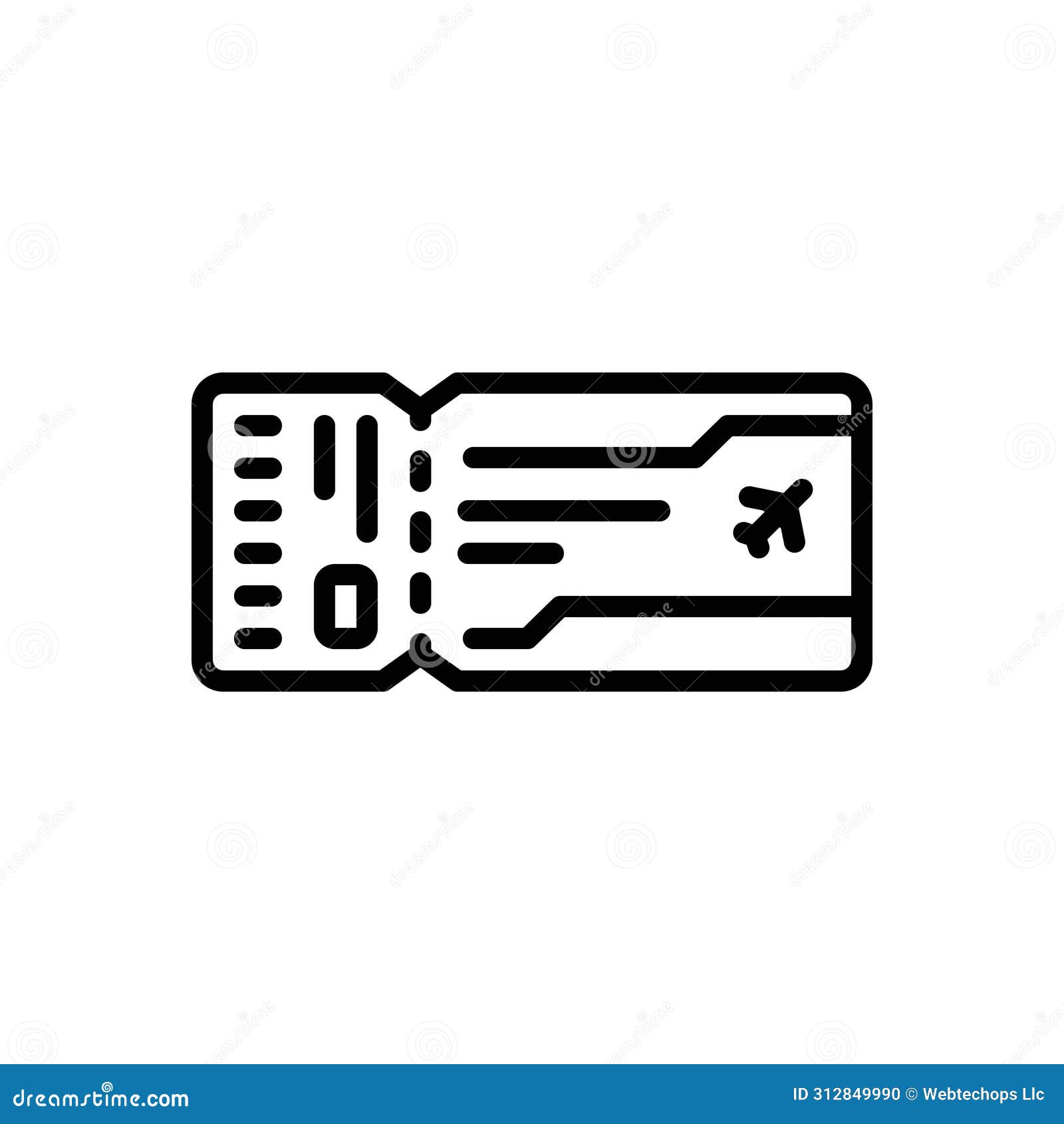 Black Line Icon for Boarding Pass, Boarding and Travel Stock Vector ...