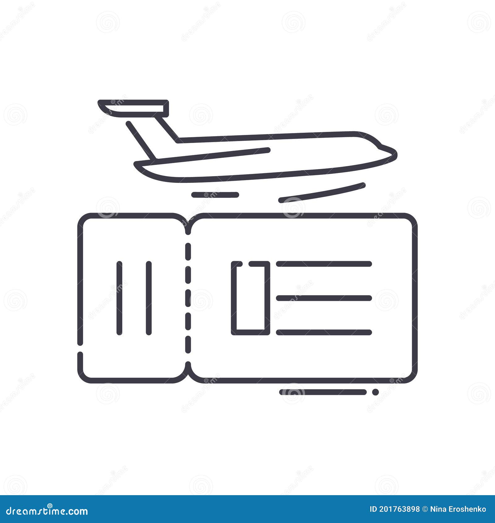 Boarding Pass Icon, Linear Isolated Illustration, Thin Line Vector, Web ...