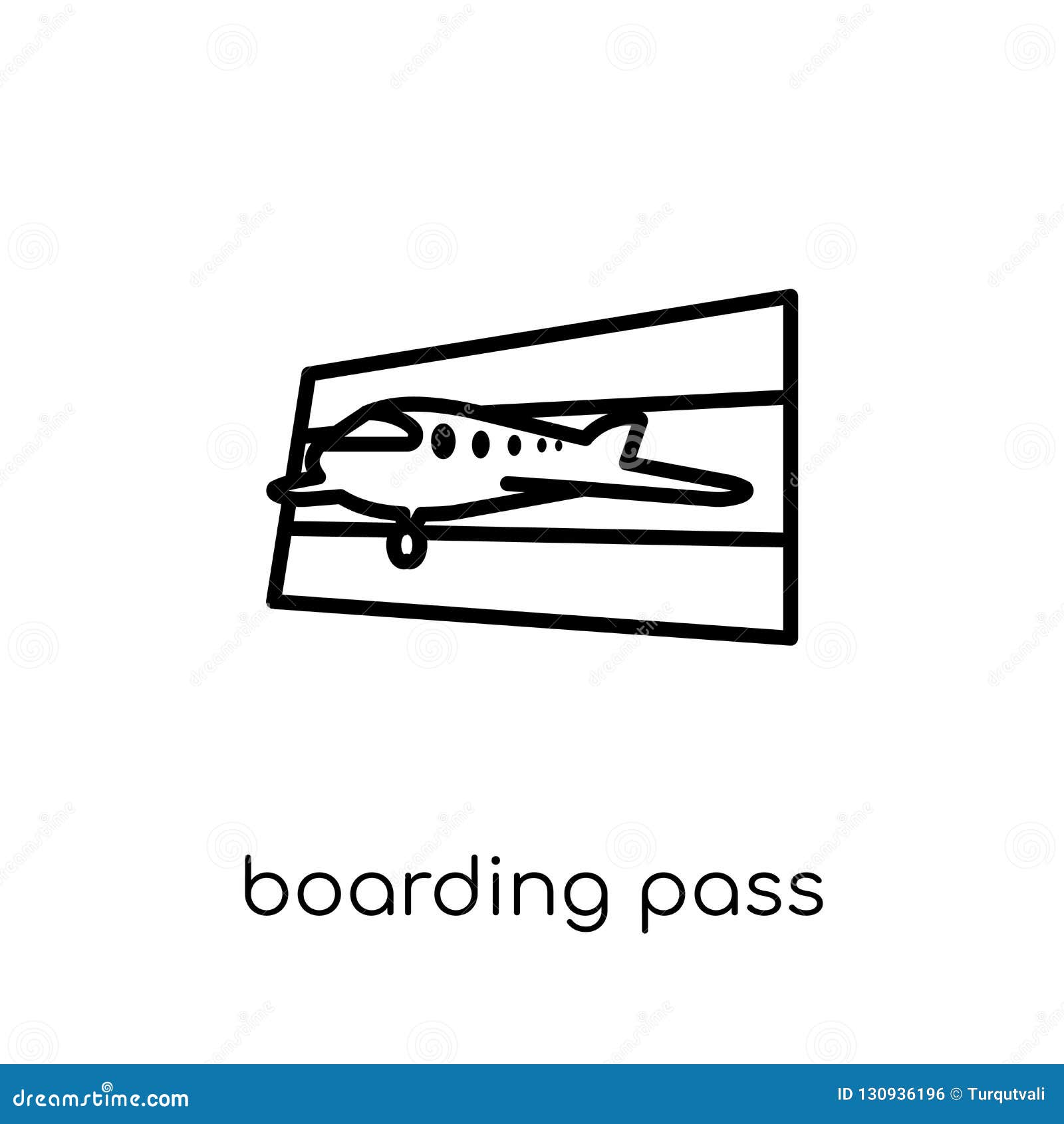 Boarding Pass Icon. Trendy Modern Flat Linear Vector Boarding Pa Stock ...