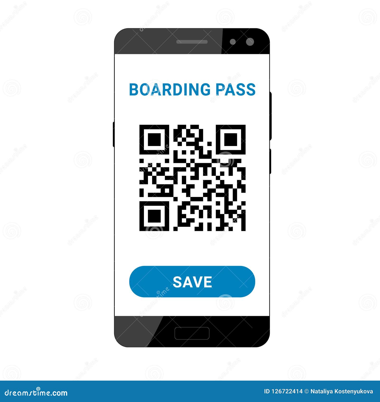 Boarding Pass on Smartphone Stock Vector - Illustration of isolated ...
