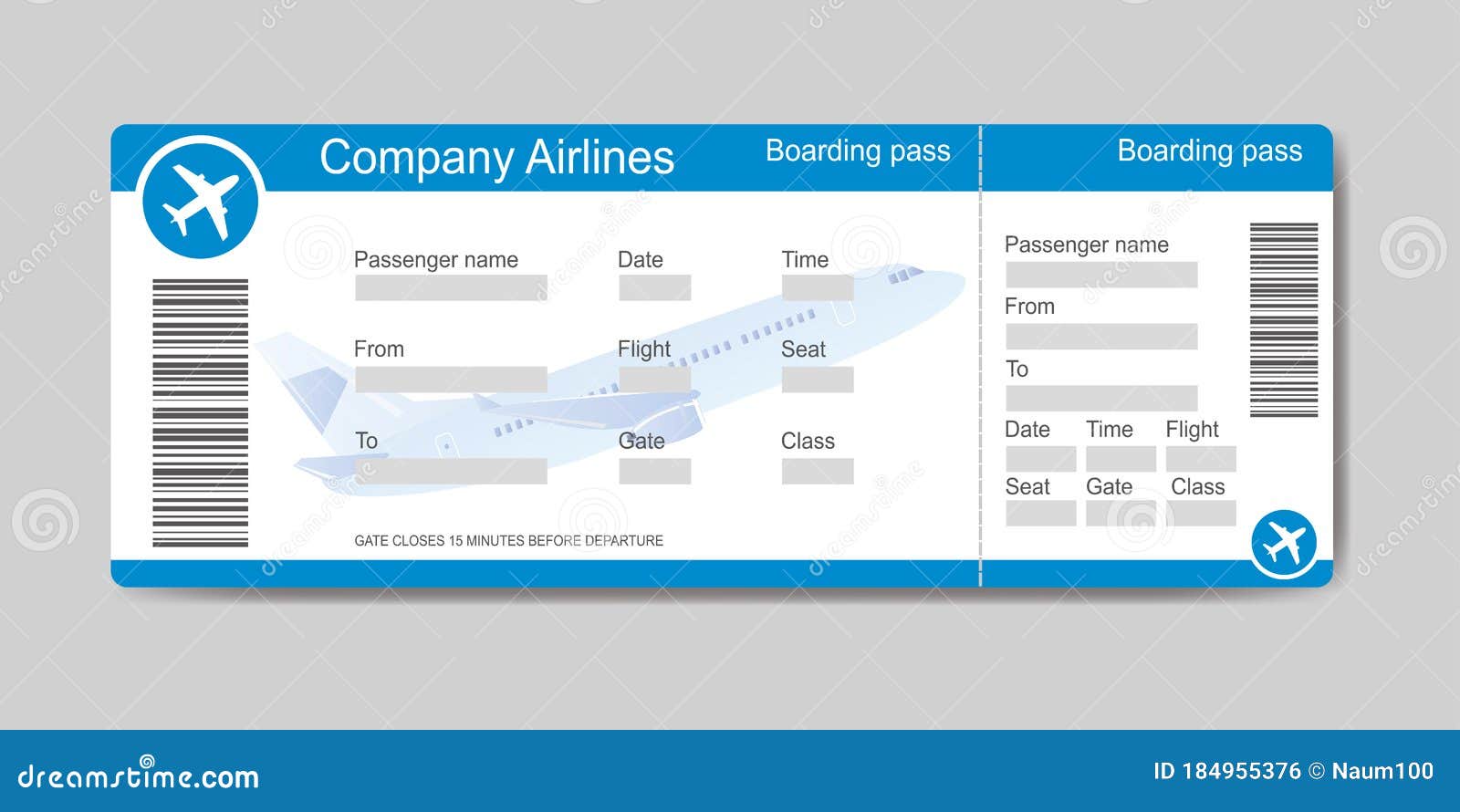 Boarding Pass Template,airplane Ticket Stock Vector - Illustration of ...