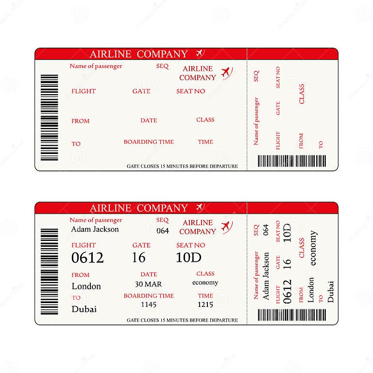 Boarding Pass Template Stock Vector Illustration Of Seat 120094704