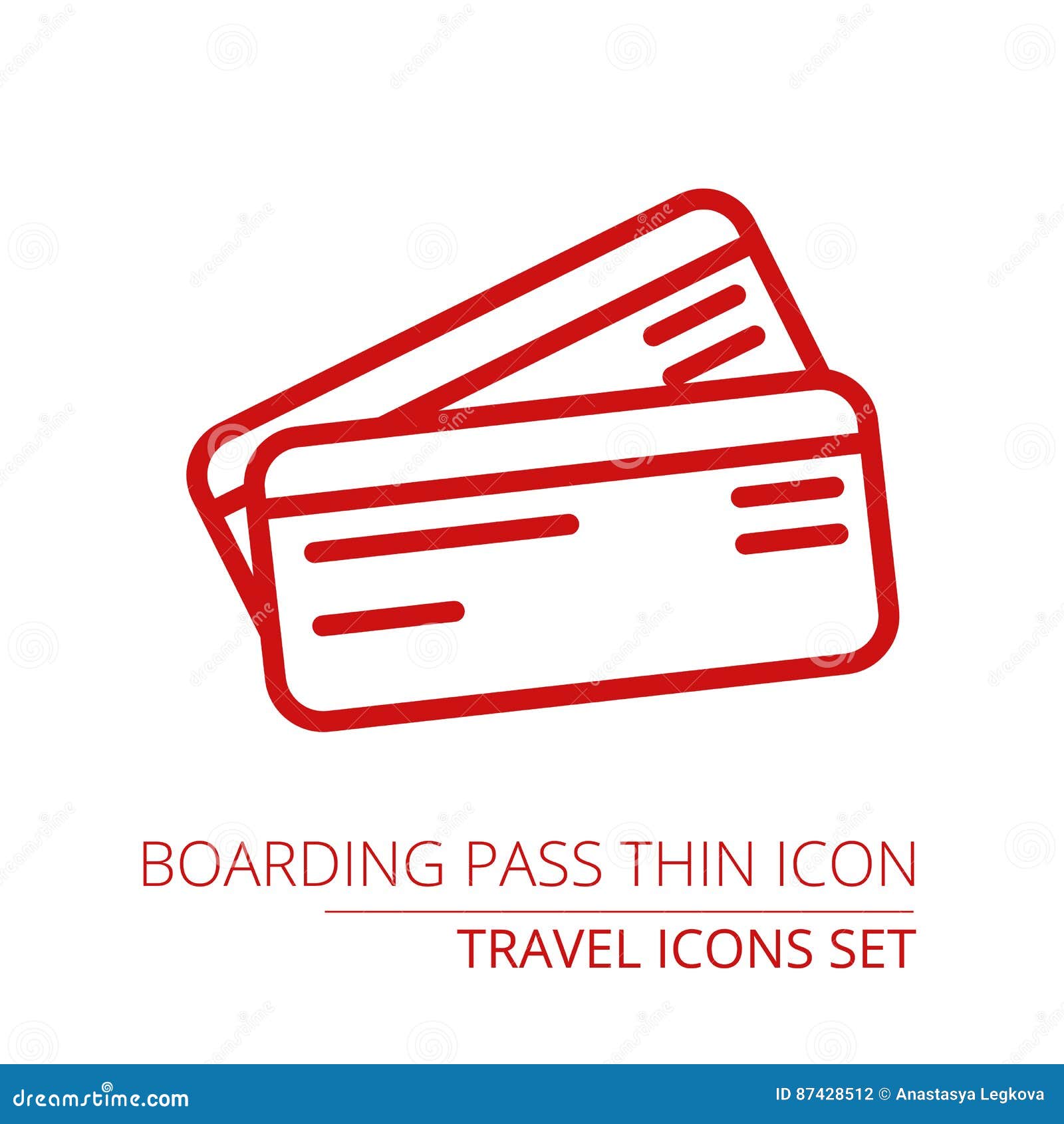 Boarding pass thin icon stock illustration. Illustration of recreation ...