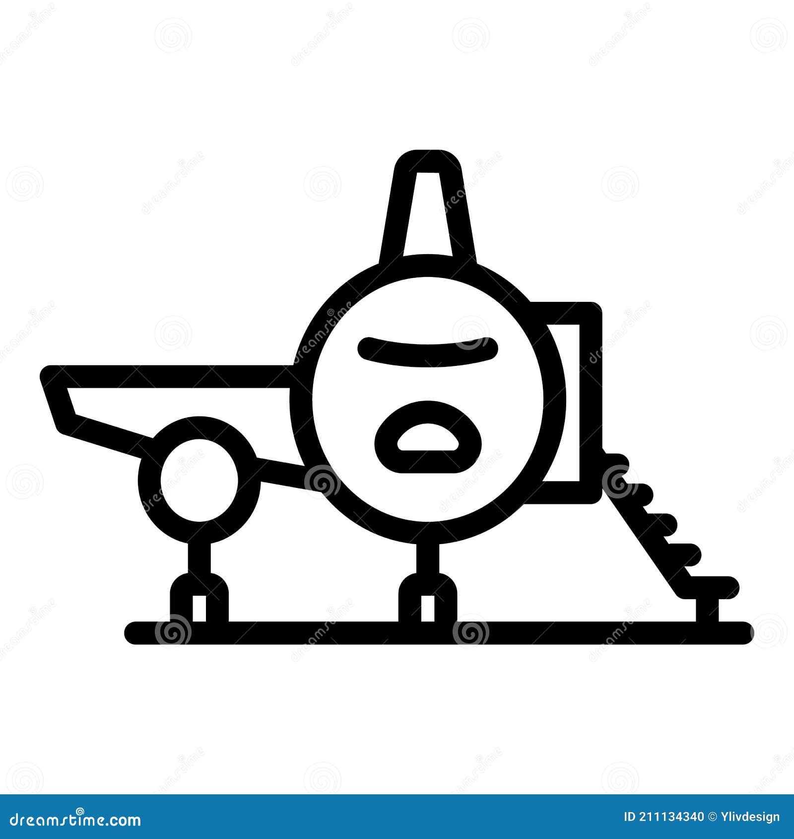 Boarding on Plane Icon, Outline Style Stock Vector - Illustration of ...