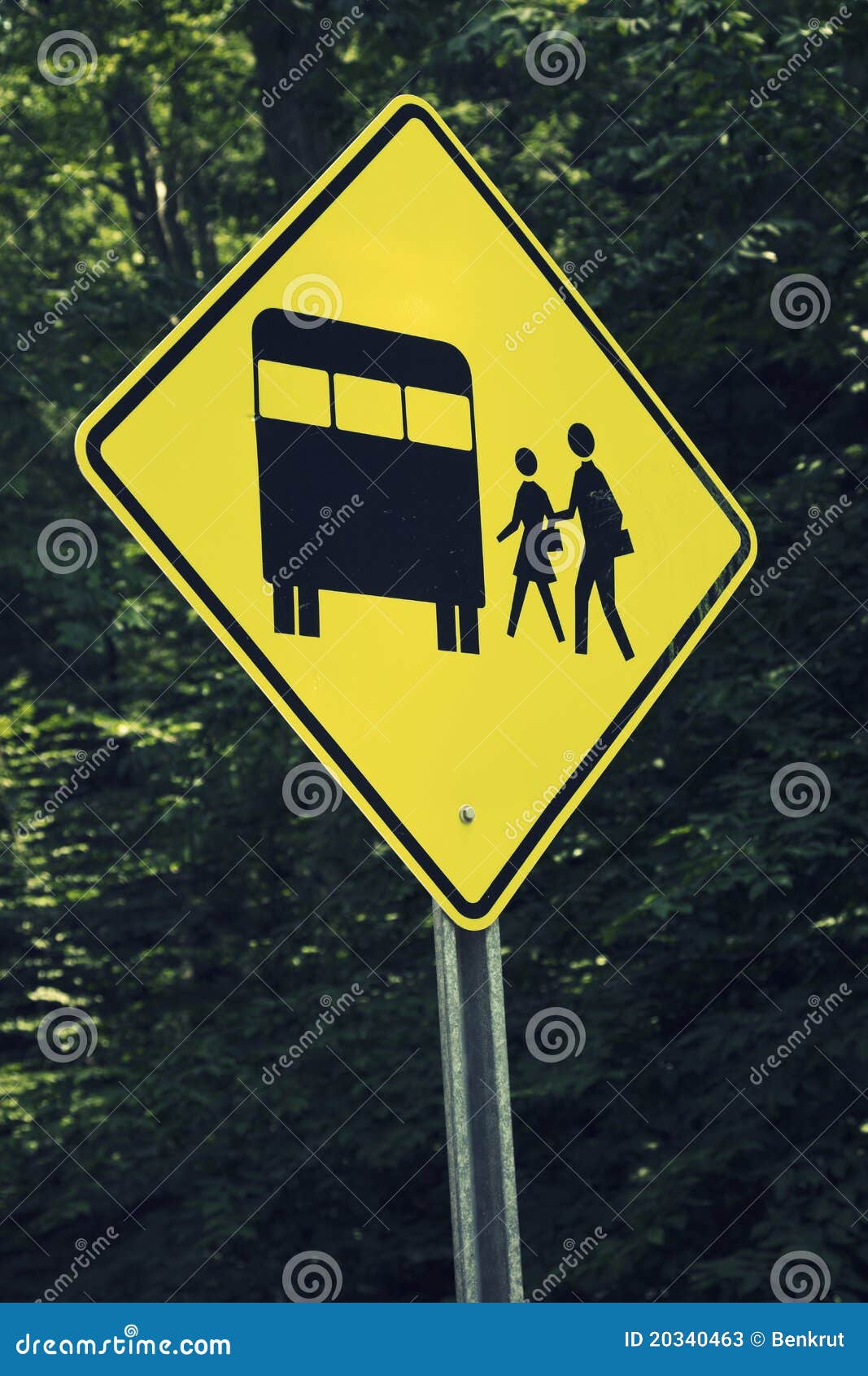 Boarding school bus stock image. Image of sign, vertical - 20340463