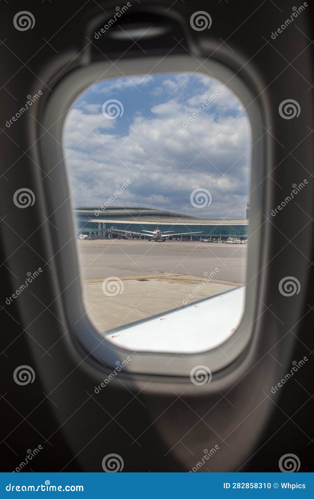 Boarding Terminal Seen from Aircarft Window Stock Photo - Image of blue ...
