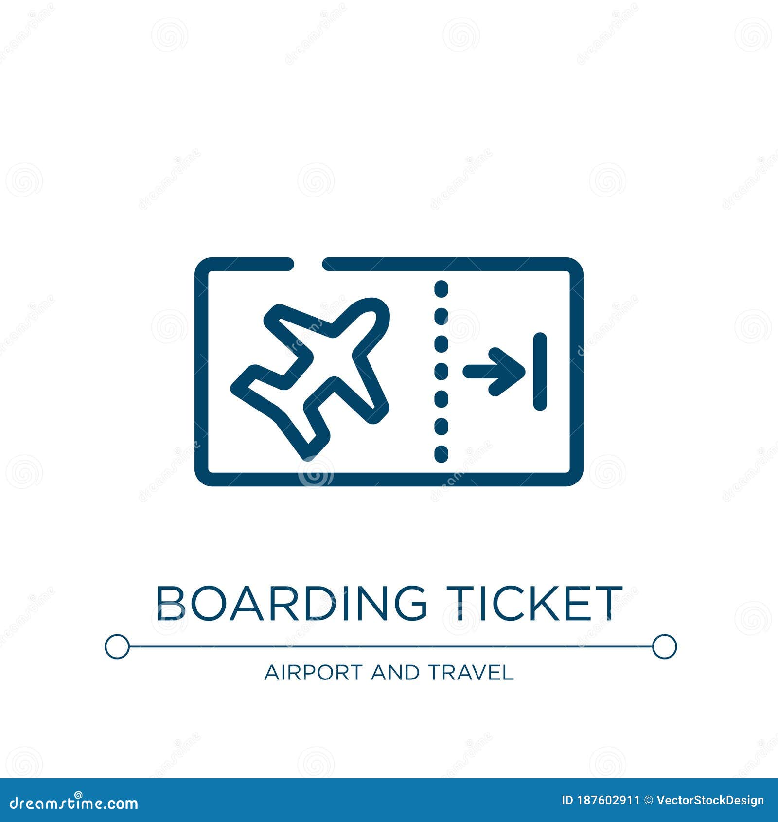Boarding Ticket Icon. Linear Vector Illustration from in the Frontier ...