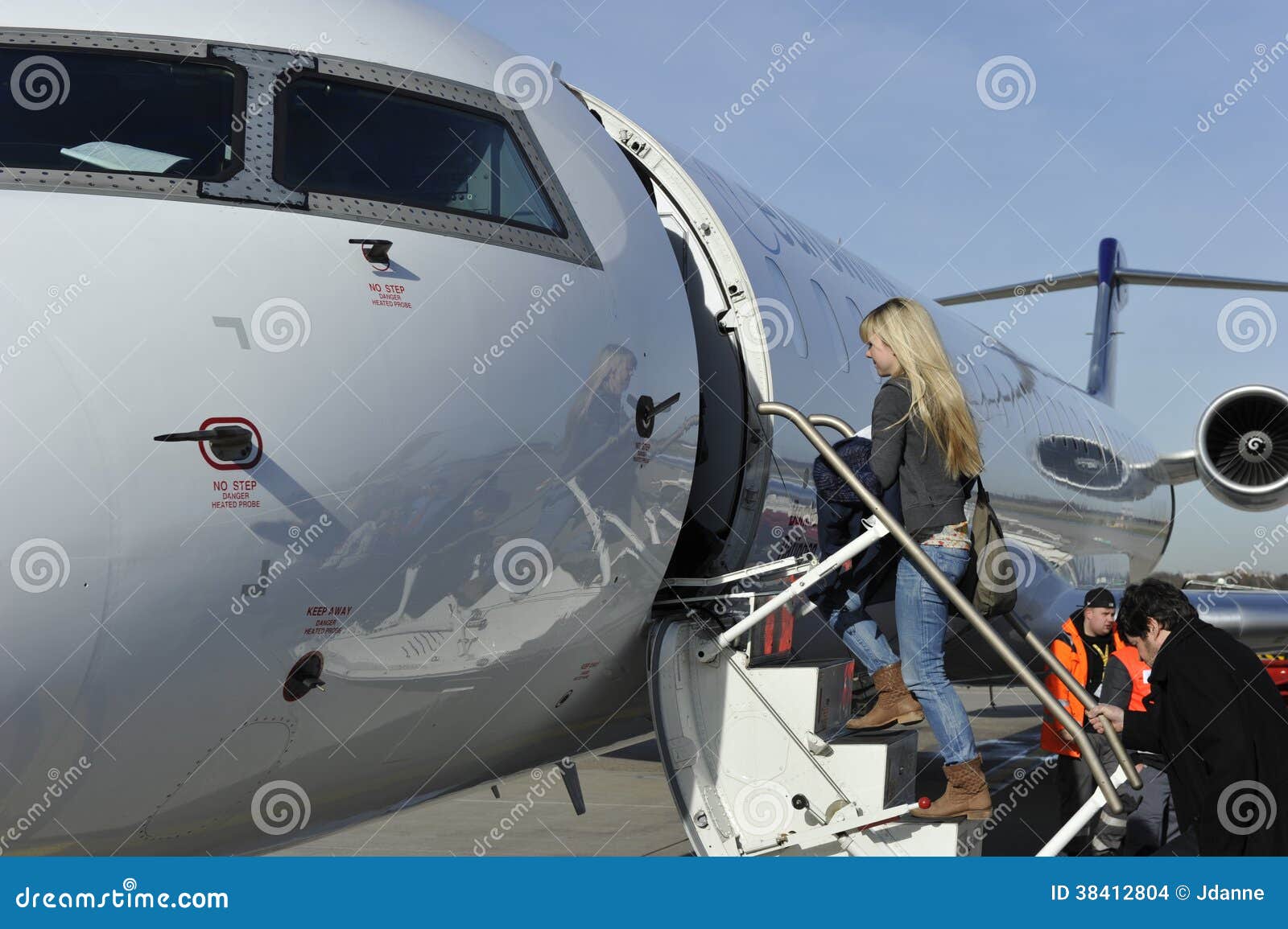 Pretty Lady Entering the Plane Editorial Stock Image - Image of plane ...