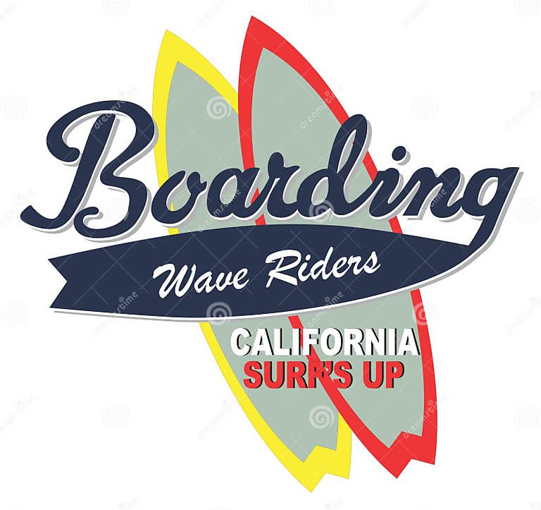 Boarding Wave Riders Print Vector Art Stock Illustration - Illustration ...