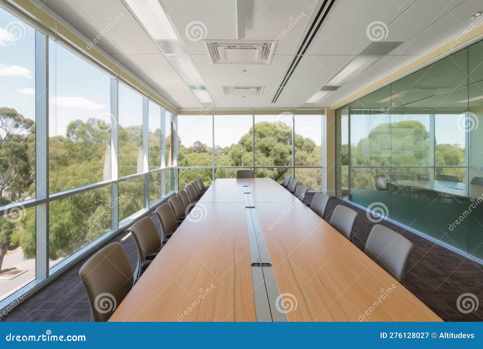 Boardroom, With View Of School Building And Grounds, For Discussions Of ...