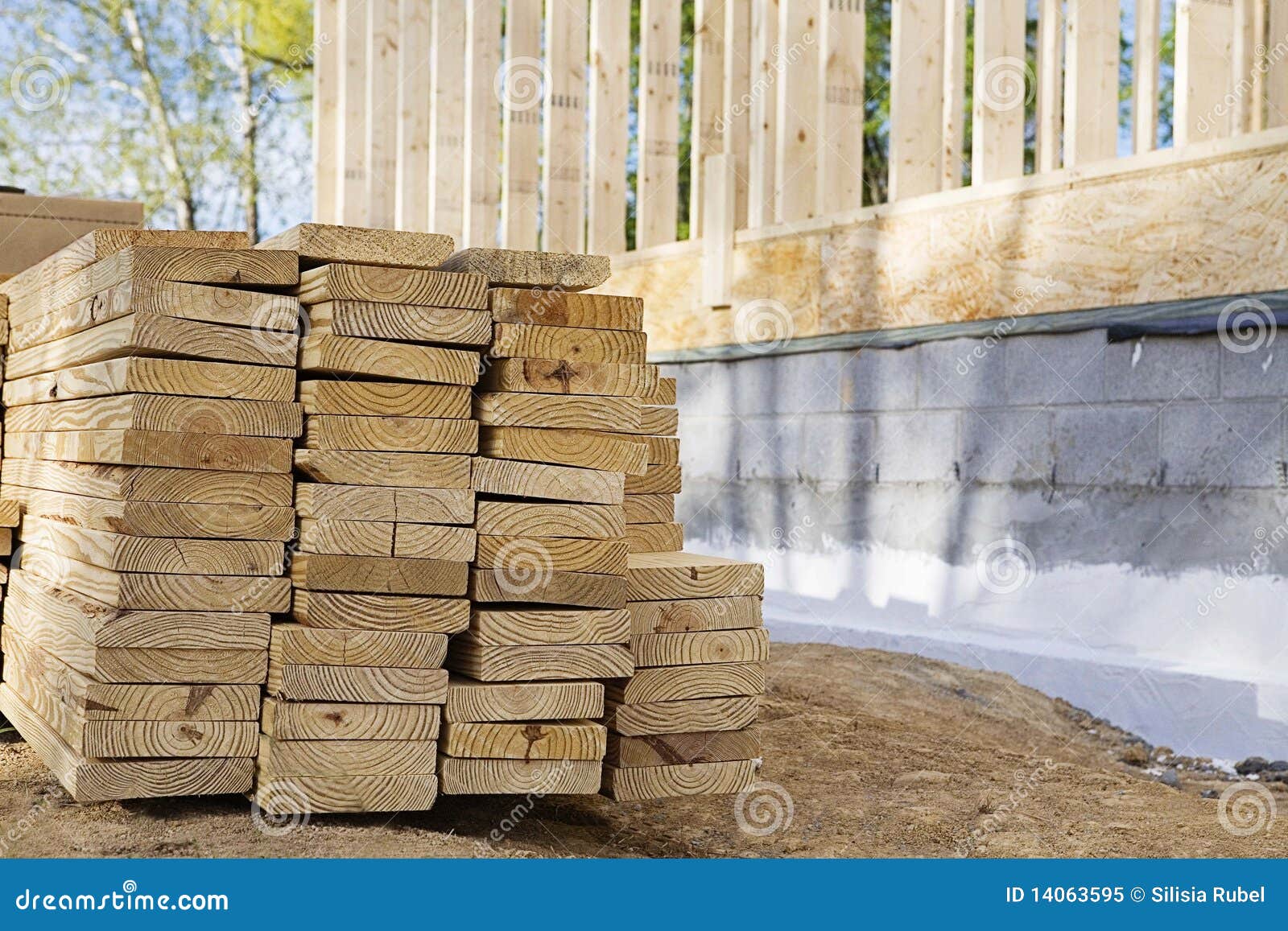 Boards on Construction Site Stock Image - Image of construction, wood ...