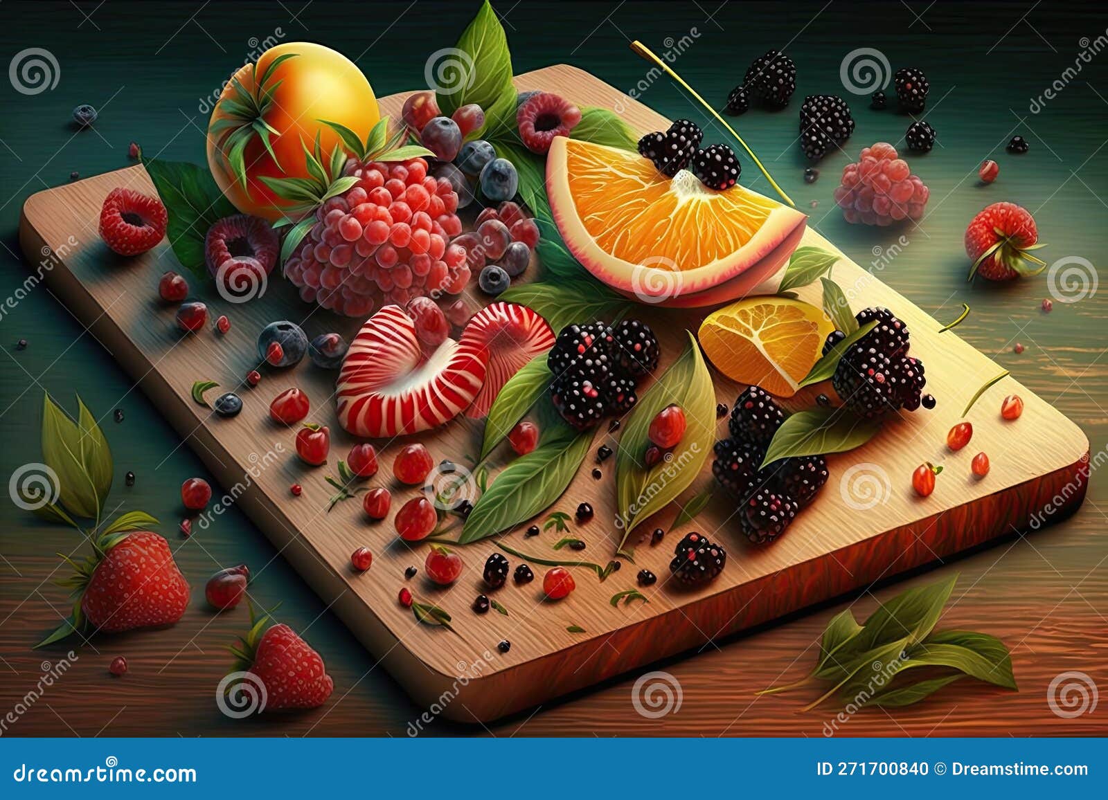 On the Boards, we Have a Mishmash of Summer Fruit Stock Illustration ...