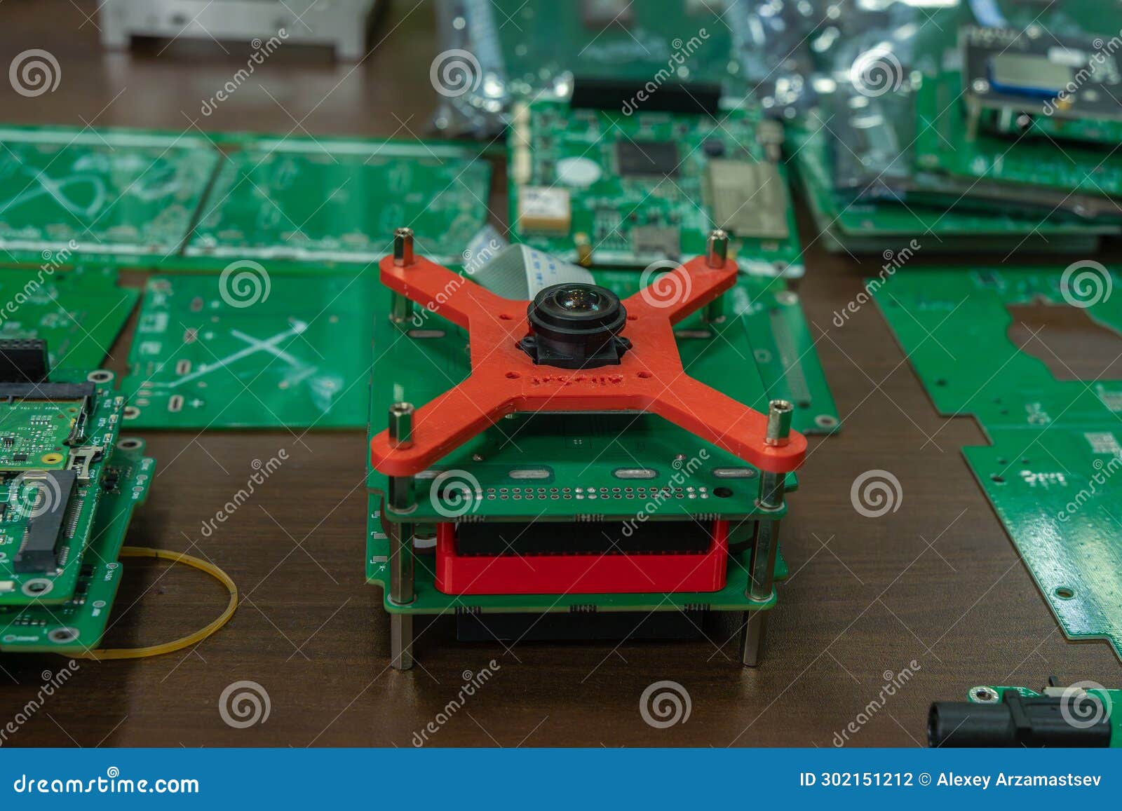 Boards with Microcircuits on the Assembly Site Stock Photo - Image of ...