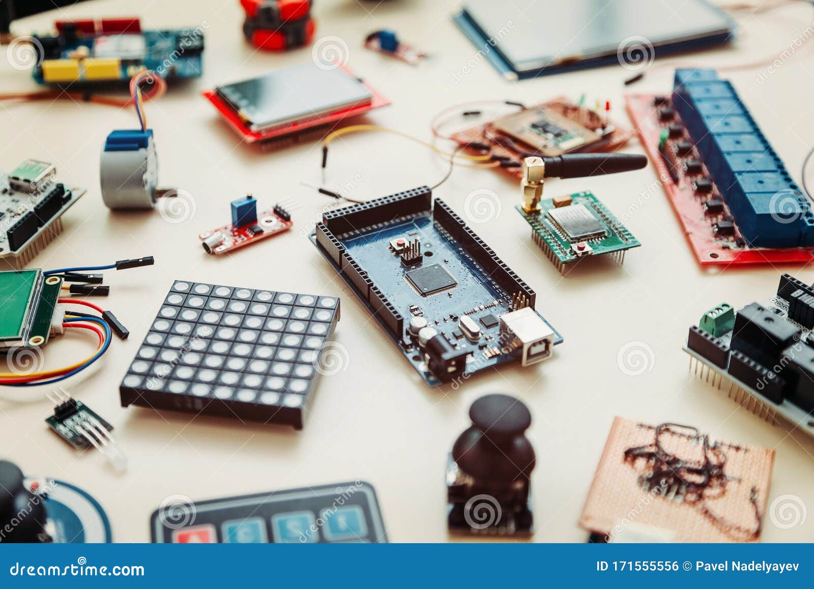 The Boards And Microcontrollers Are On The Table. STEM Education For ...