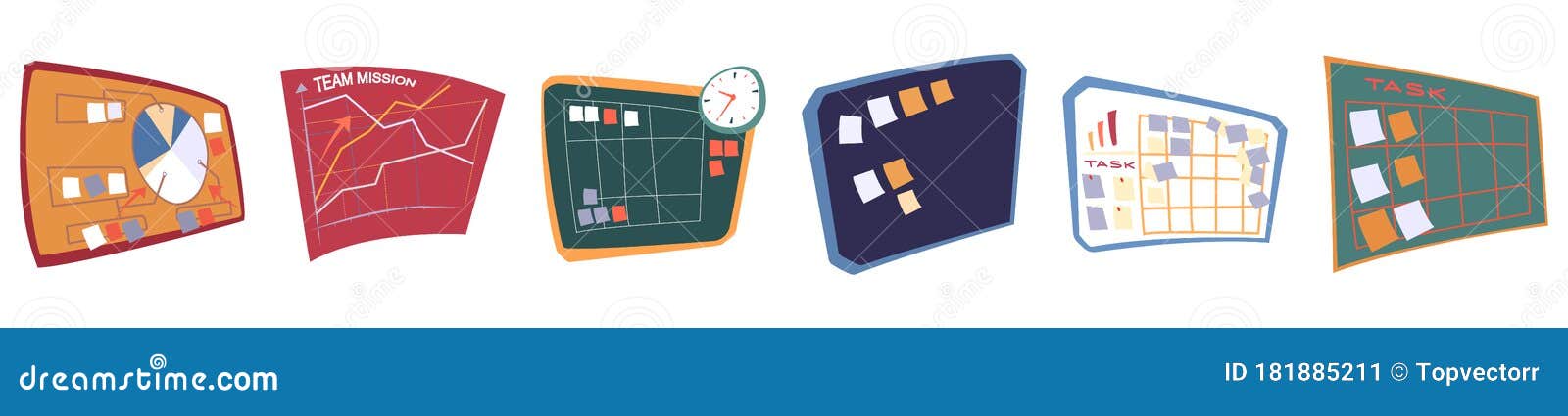 Boards with Tasks and Appointments, Memos Stickers Stock Vector ...