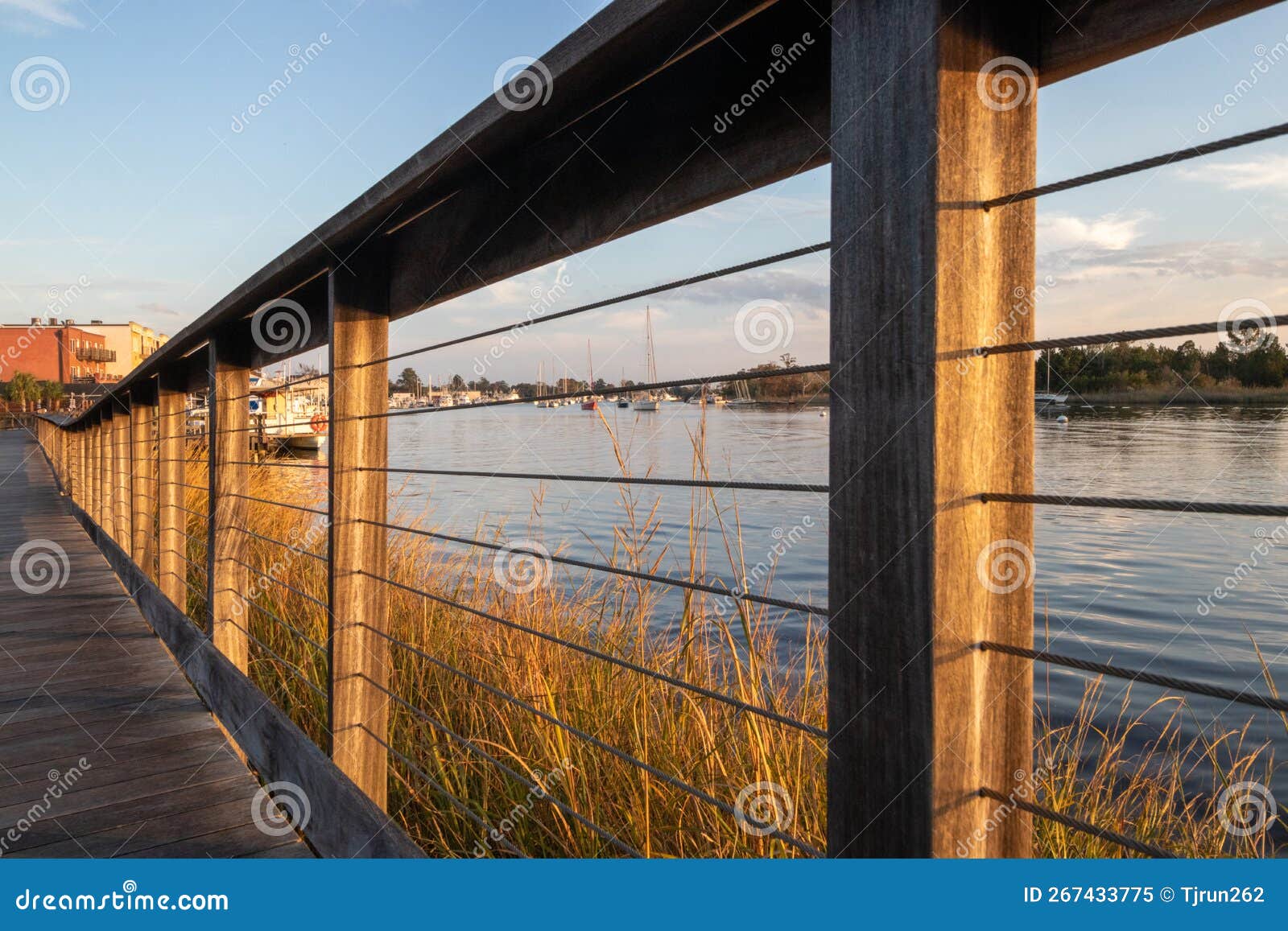 Boardwalk Along a River at Sunset Stock Image - Image of georgetown ...