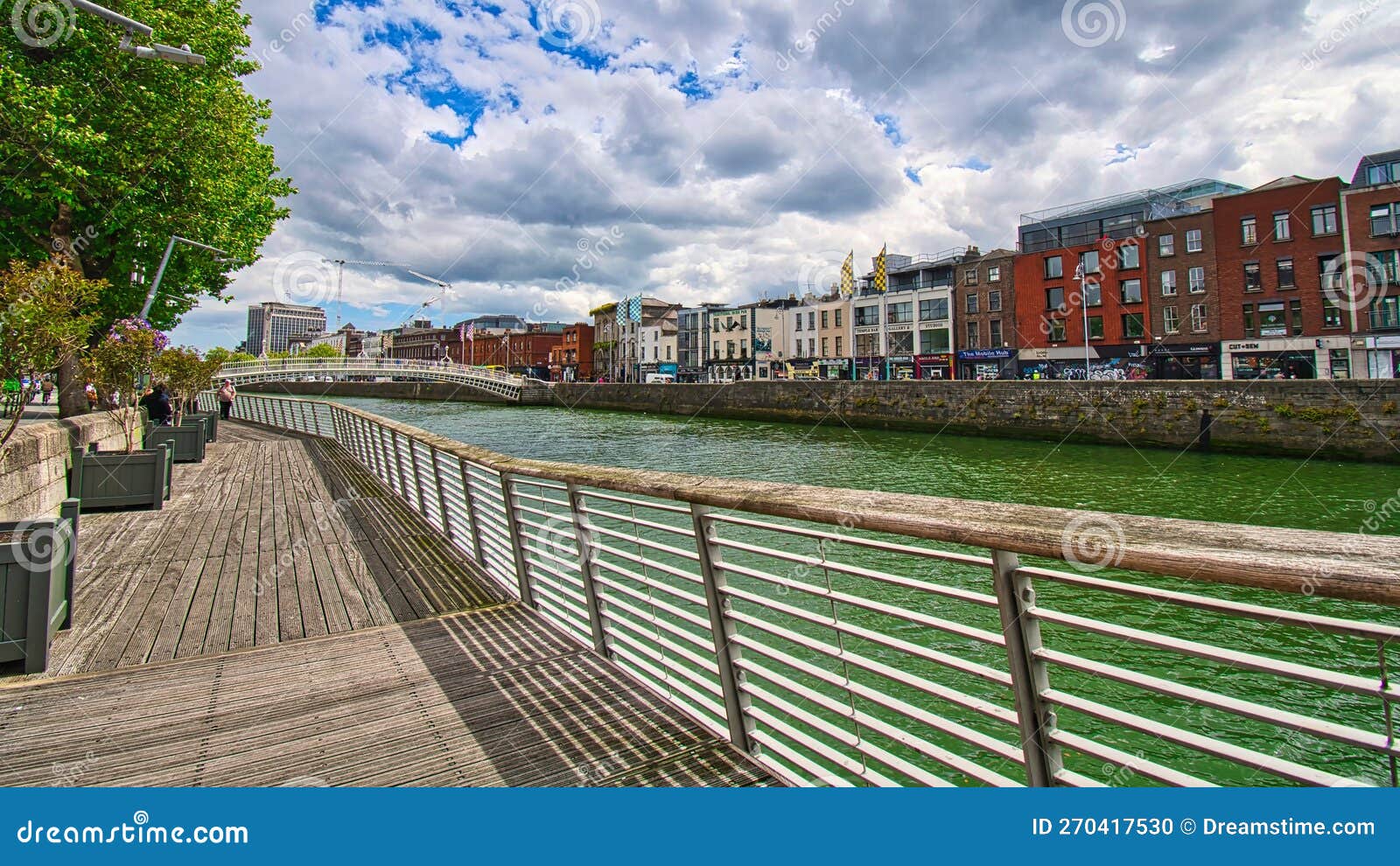 The Boardwalk Along the River Liffey Dublin Ireland Stock Photo - Image ...