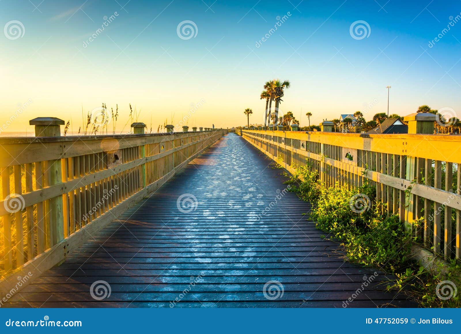 Boardwalk at the Beach in Palm Coast, Florida. Stock Image - Image of ...