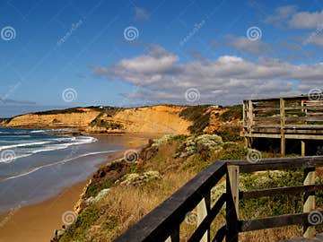 Boardwalk on Bells Beach stock image. Image of ocean, bells - 7040771
