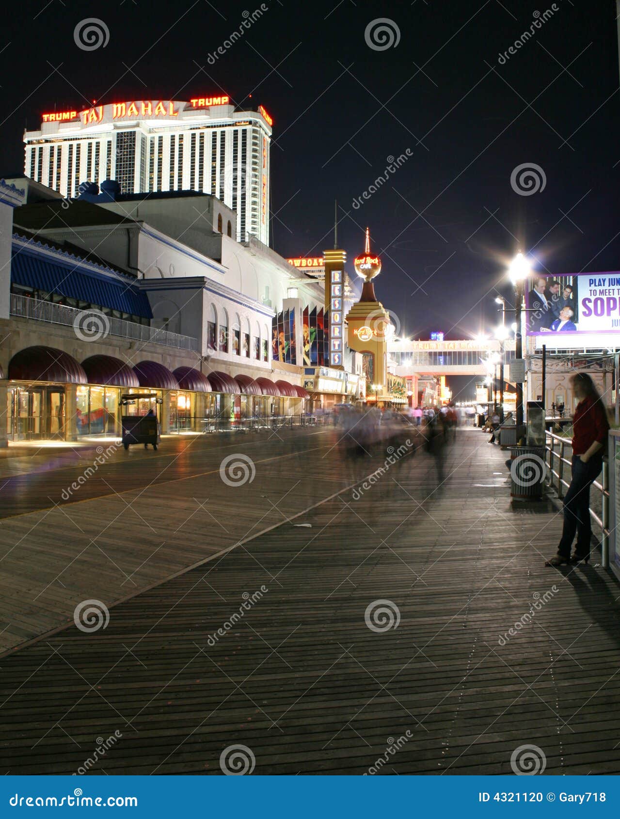 Boardwalk at Night in Atlantic City Editorial Image - Image of ...