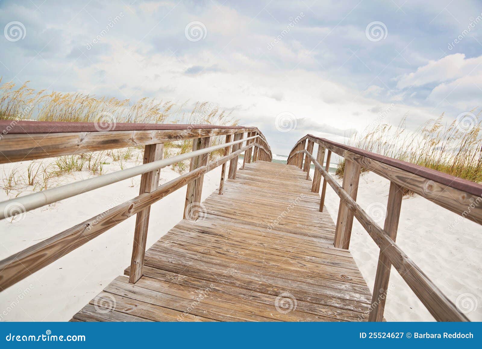 Boardwalk Path Leads To the Beach and Ocean Stock Image - Image of ...