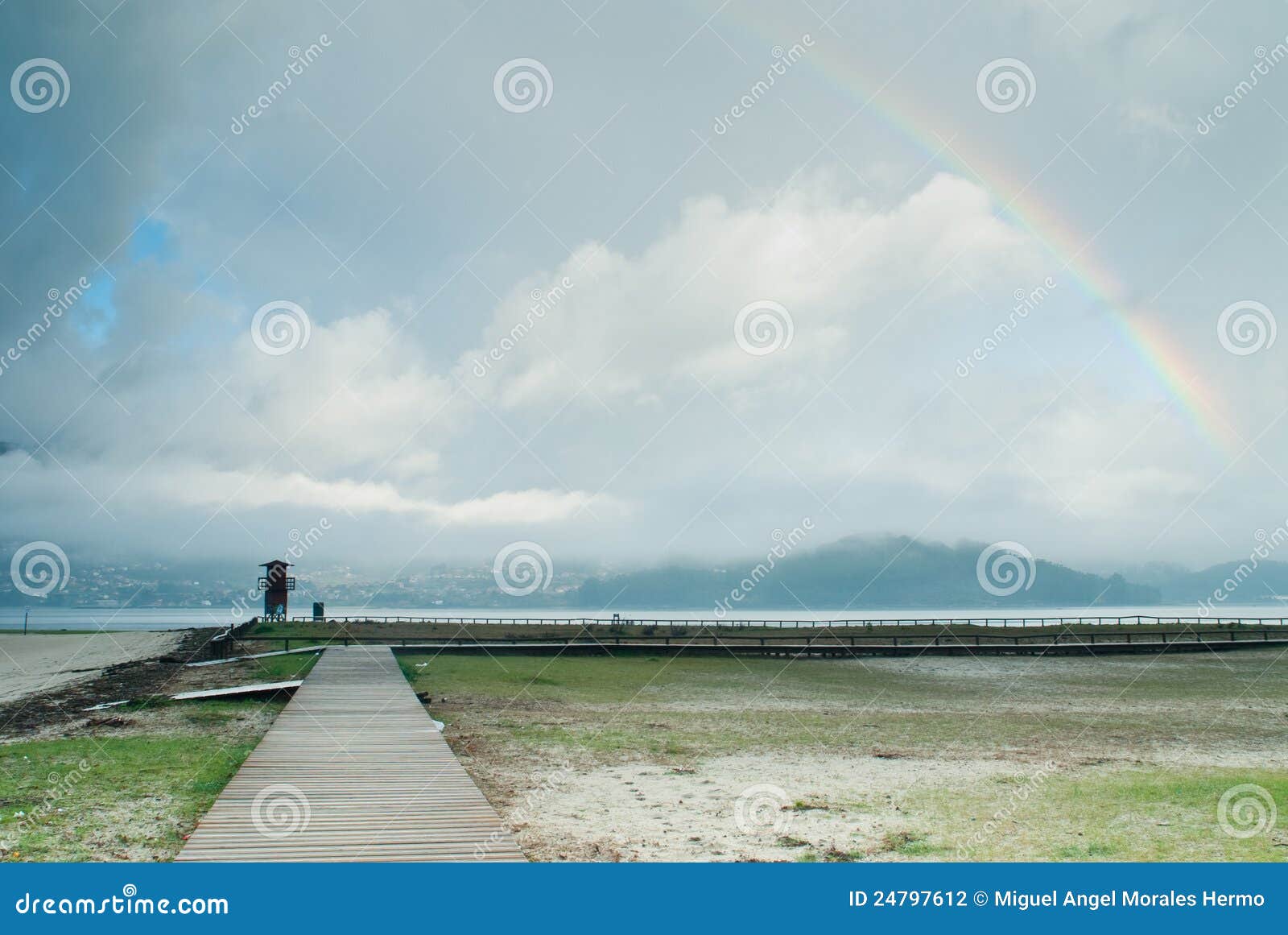 Boardwalk and rainbow stock photo. Image of mouth, coast - 24797612