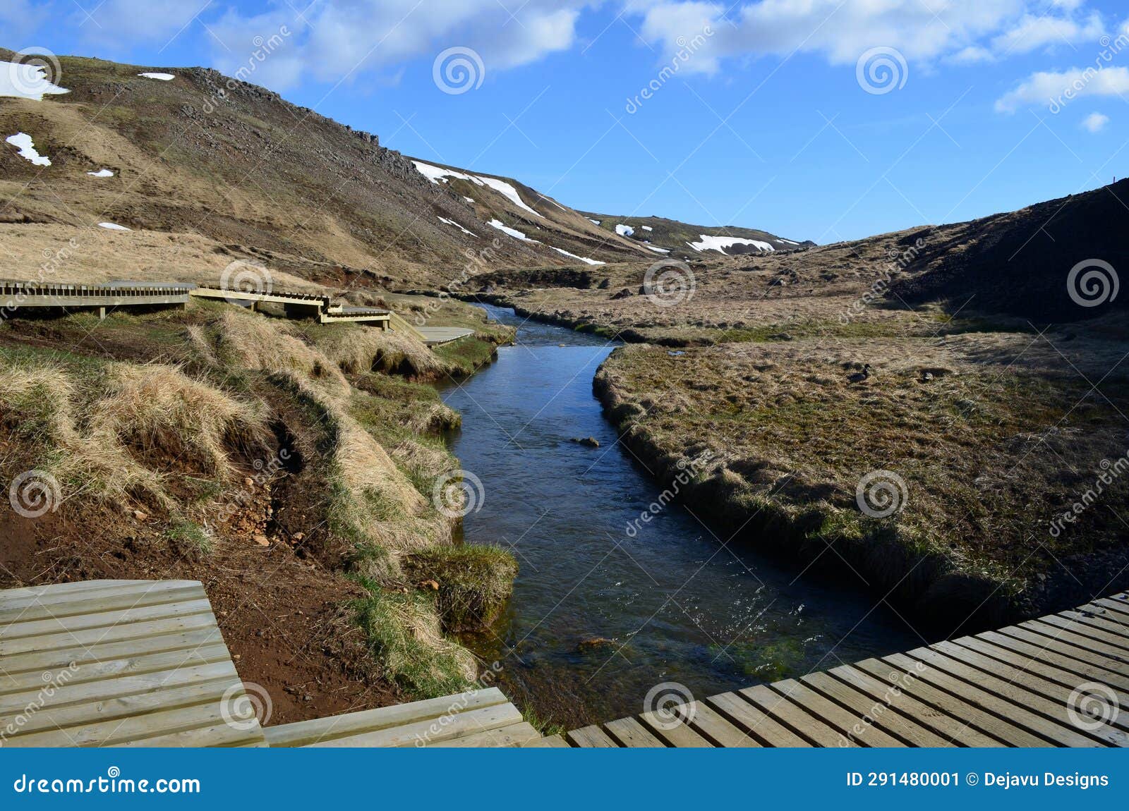 Boardwalk Surrounding an Isolated Stream Fed by a Hot Spring Stock ...