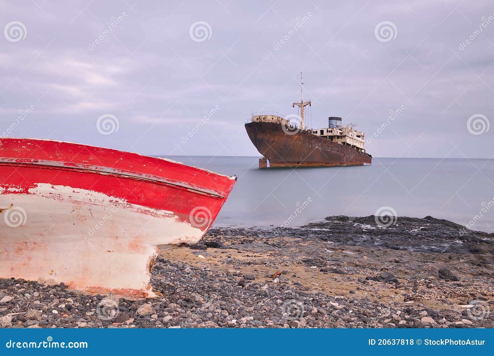 Boat aground. stock photo. Image of stranded, boat, sunken - 20637818