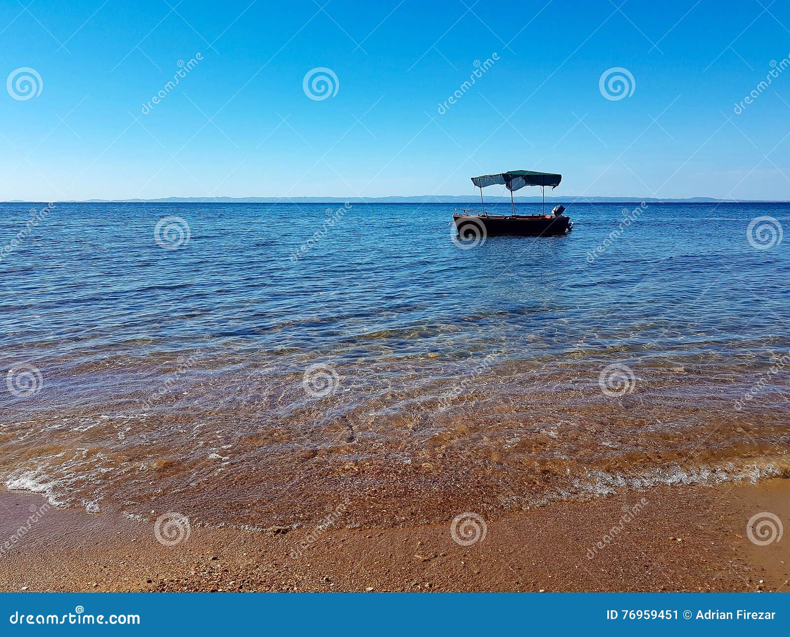 Boat alone stock image. Image of sithonia, boat, isolated - 76959451