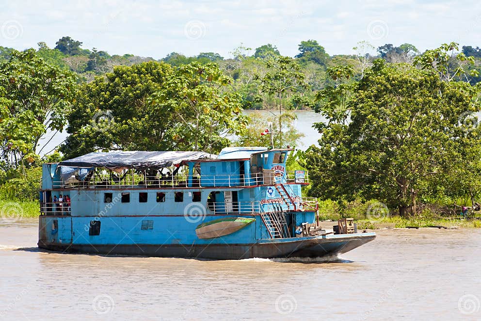 Boat on Amazon River. Typical Amazon Steamboat, Brazil Editorial Photo ...
