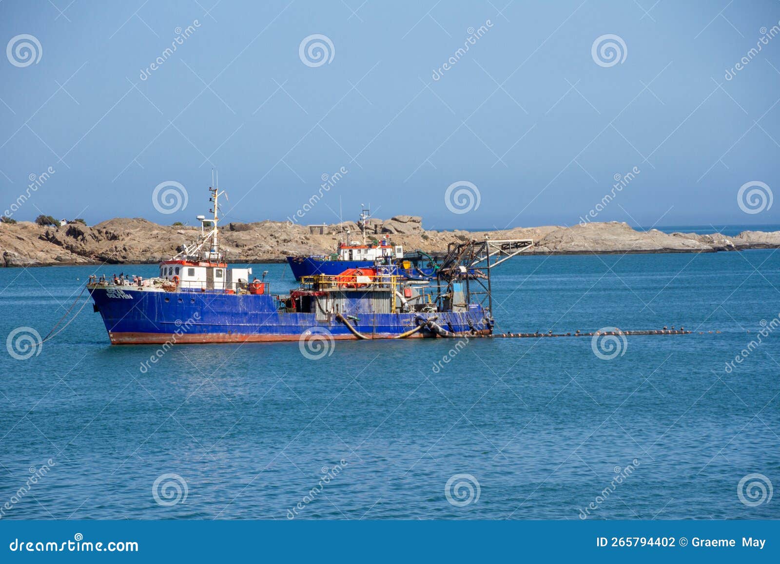 Boat at Anchor in Luderitz Harbour Stock Photo - Image of mining, boat ...